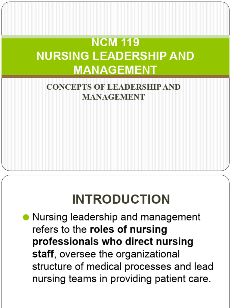 Nursing Leadership and Management Concepts | PDF | Nursing | Leadership