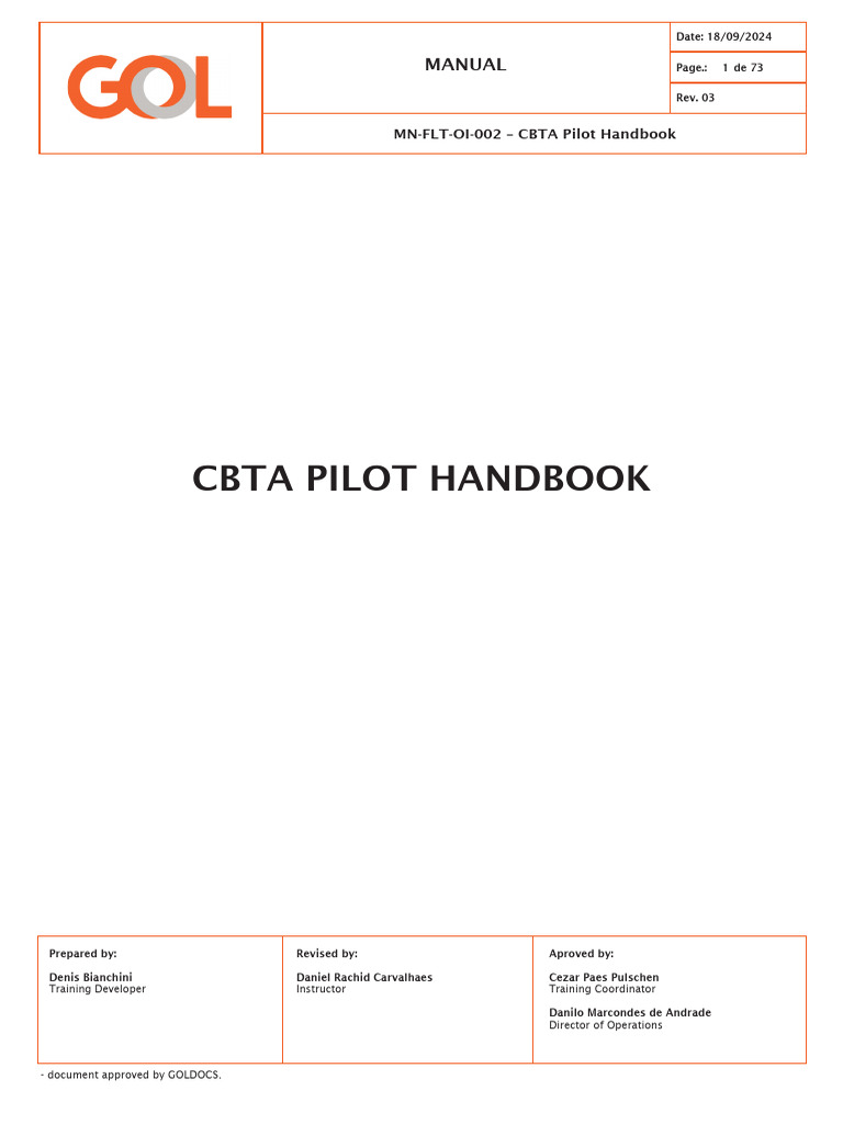 MN-FLT-OI-002 - 03 - Pilot Handbook - CBTA (Revision 03, SET 2024) 2 ...