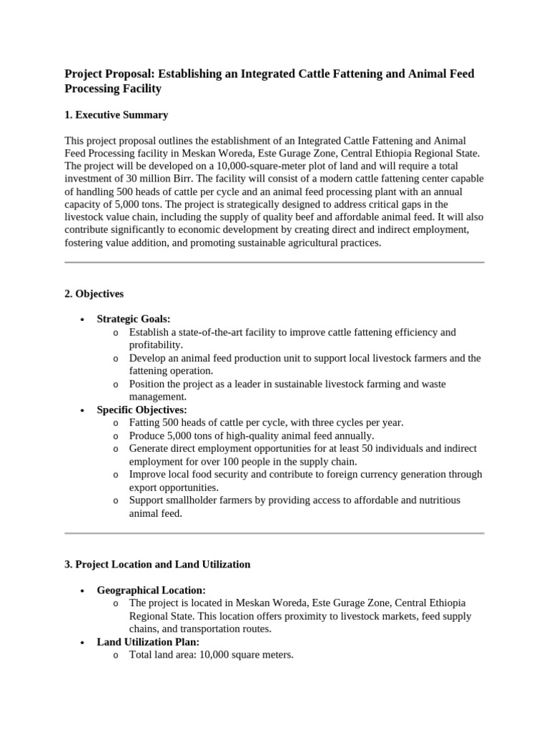 Integrated Cattle Fattening Proposal in Ethiopia | PDF | Agriculture ...