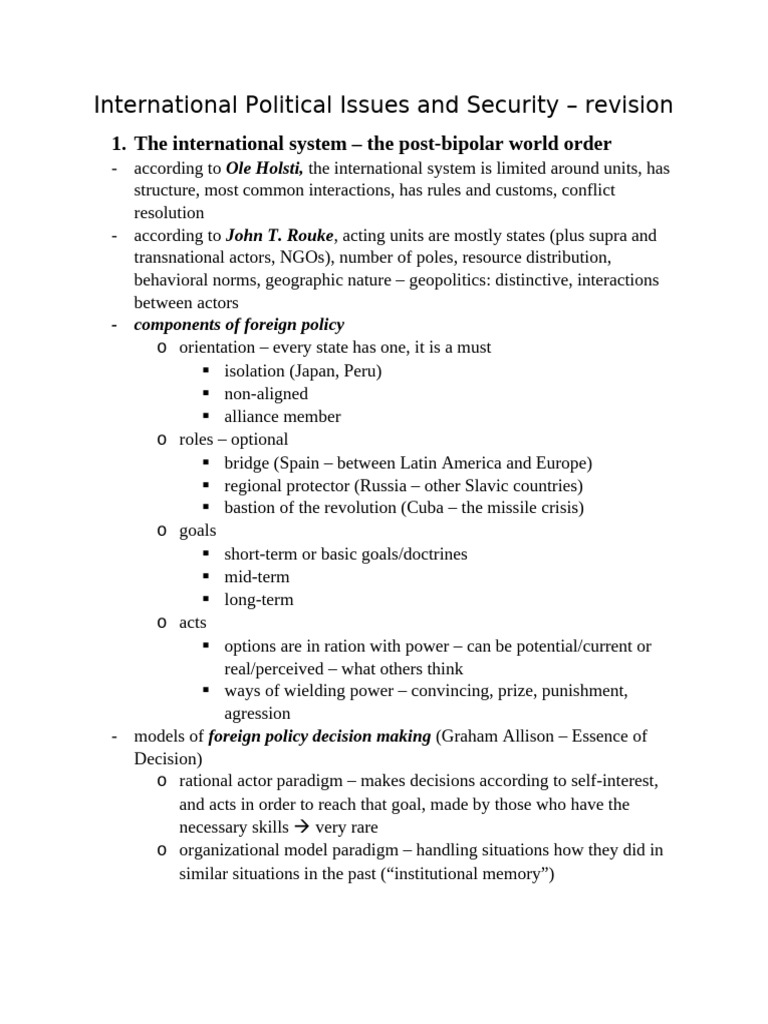 International Political Issues and Security | PDF | United Nations ...