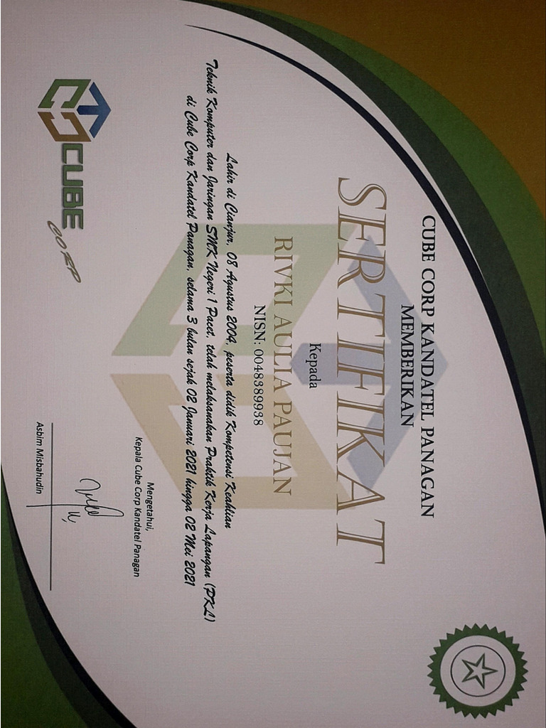 Sertifikat PKL | PDF