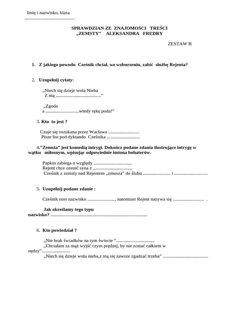 Zemsta 2 | PDF