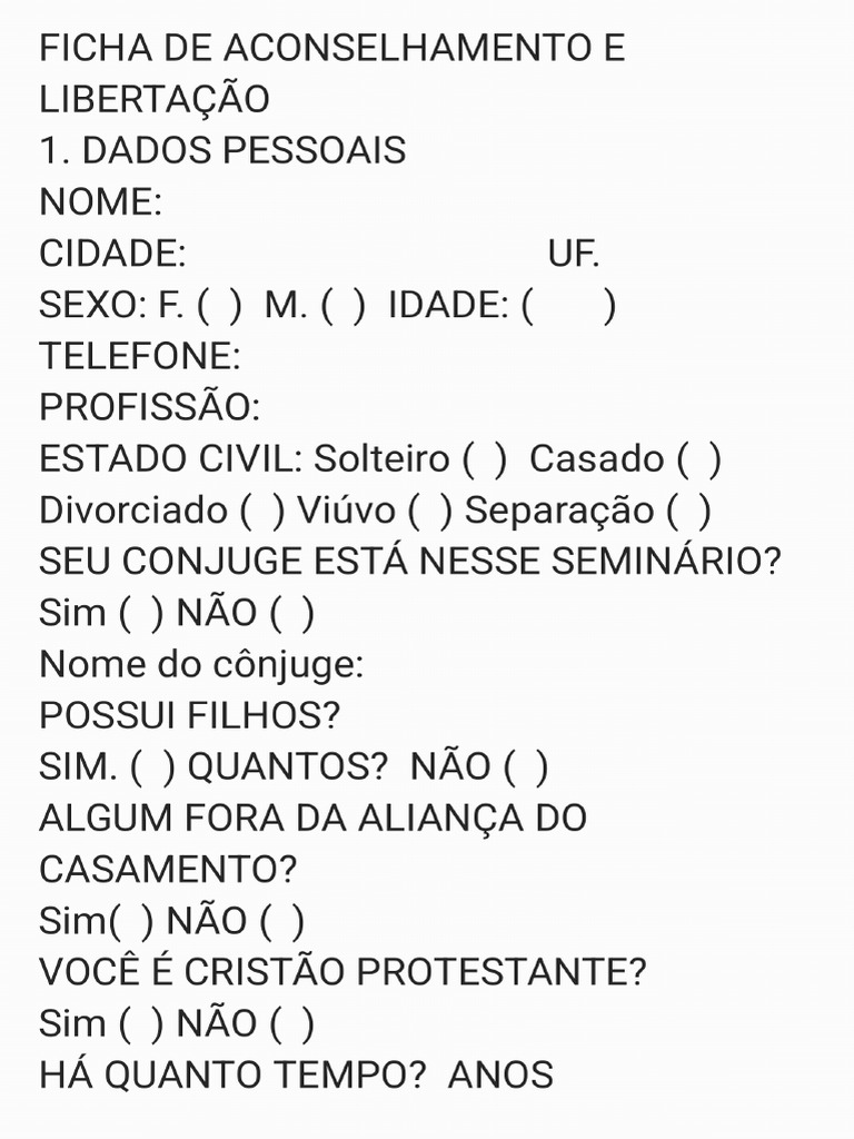 Questionário Cida | PDF