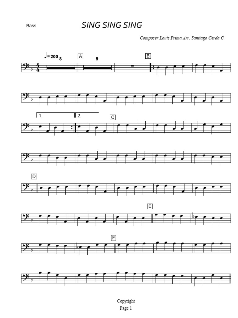 Sing Sing Sing - Bass | PDF