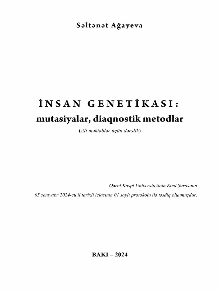 Insan_genetikasi_mutasiyalar_diaqnostik_metodlar | PDF