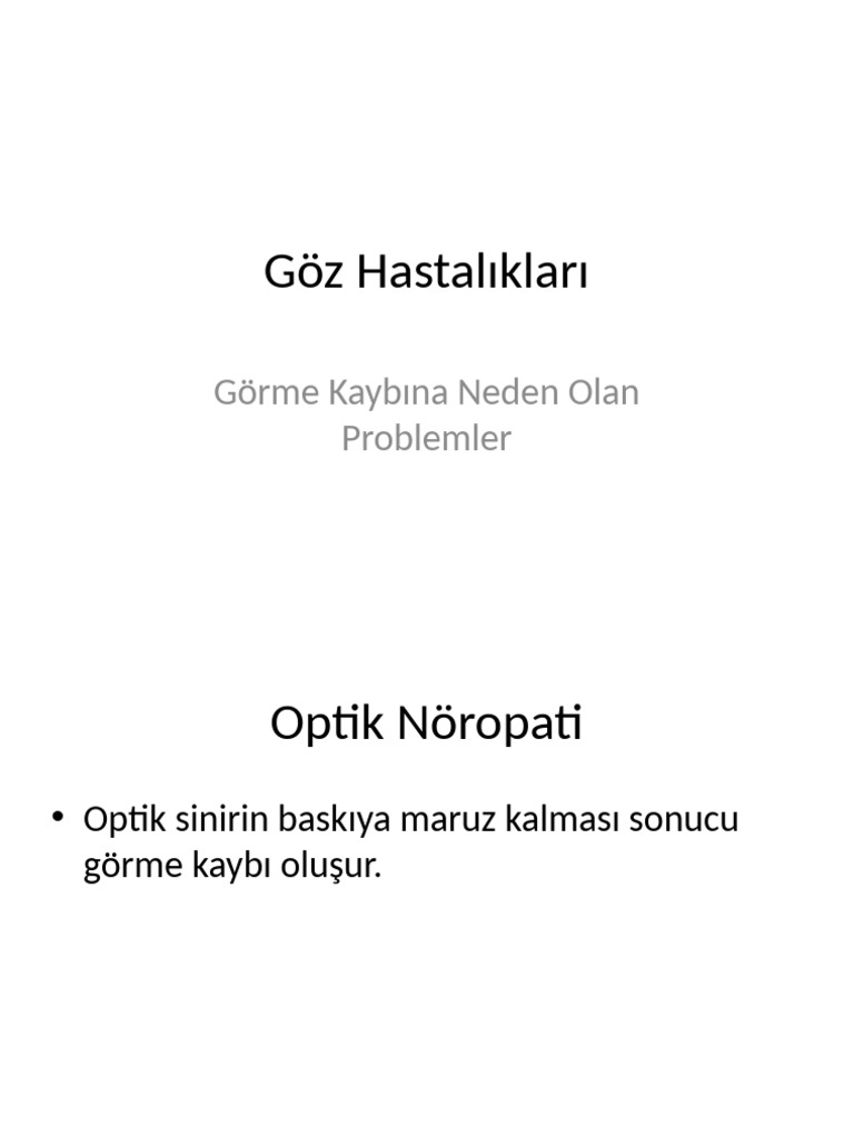Goz Hastaliklari Slayt | PDF