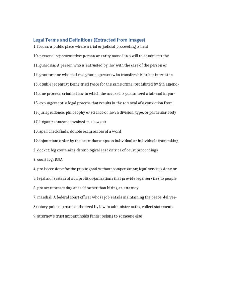 Structured Legal Terms | PDF