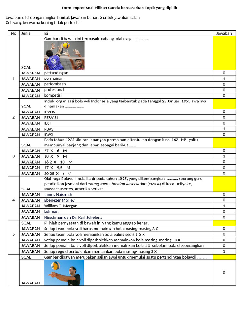 Form-Soal-Ganda Upload | PDF