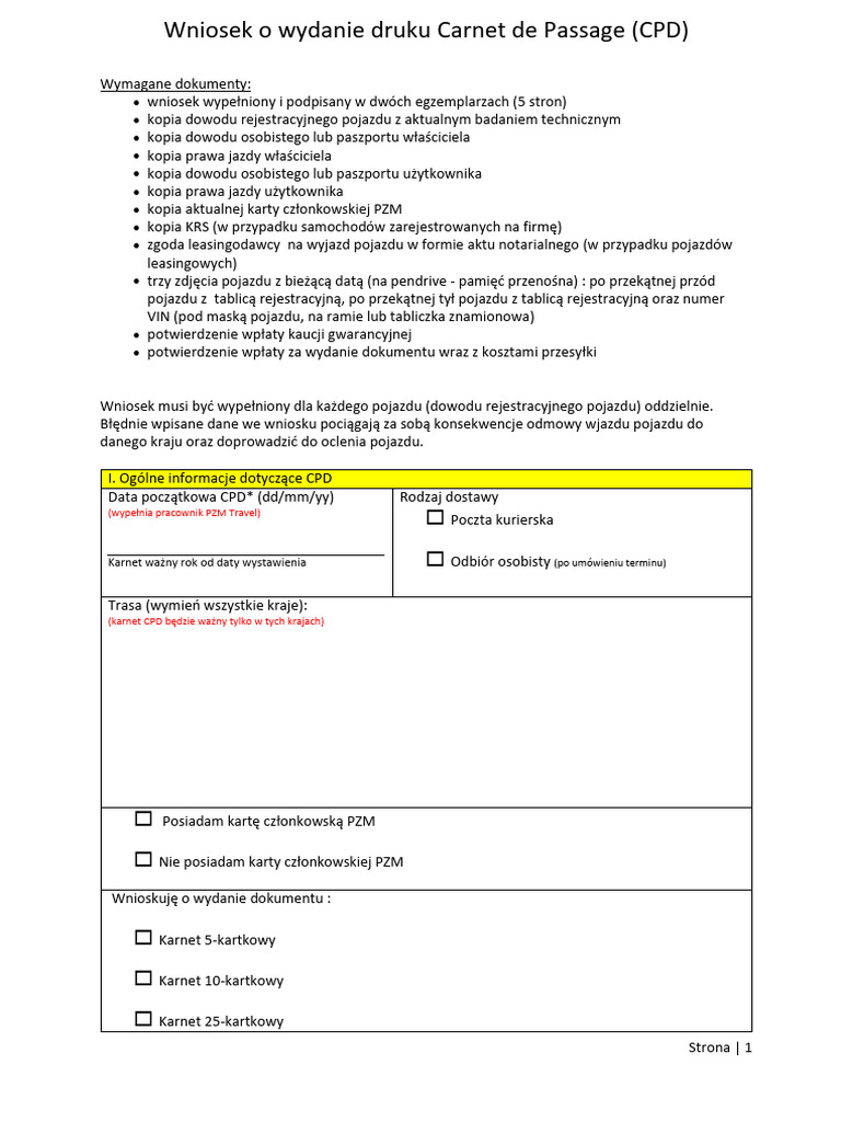 Wniosek CPD 2023 | PDF