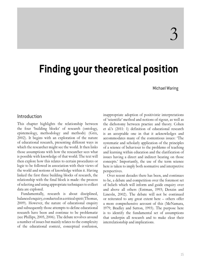 Research Methods and Methodologies in Education - (3. Finding Your ...