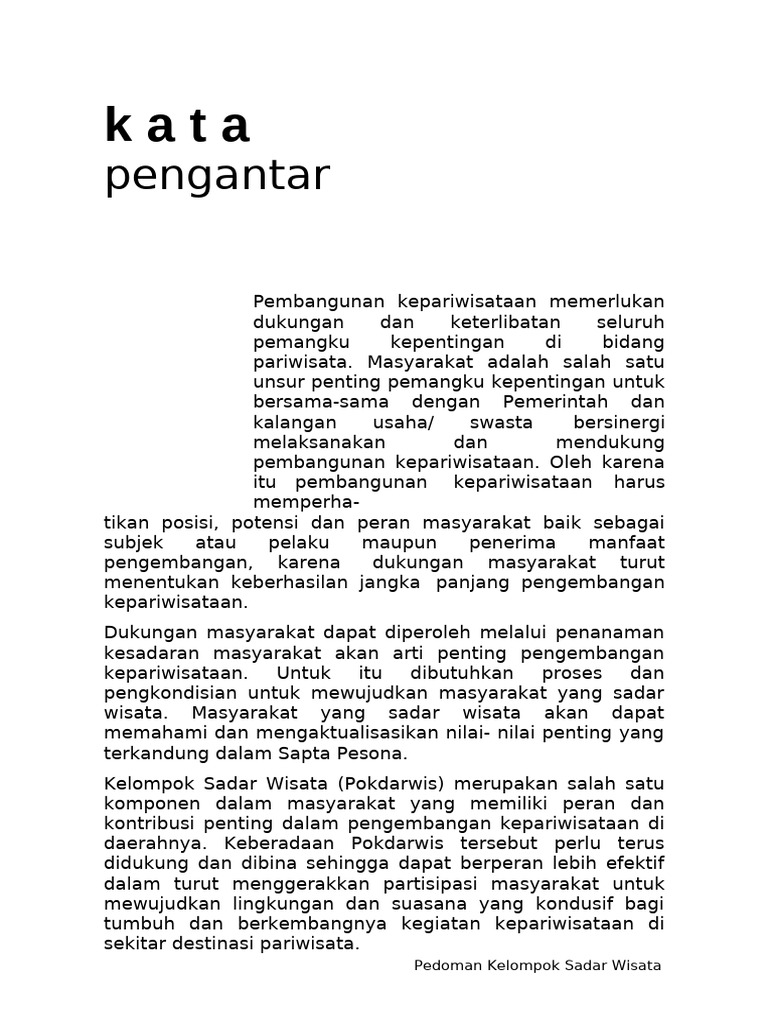 Pedoman Pokdarwis | PDF