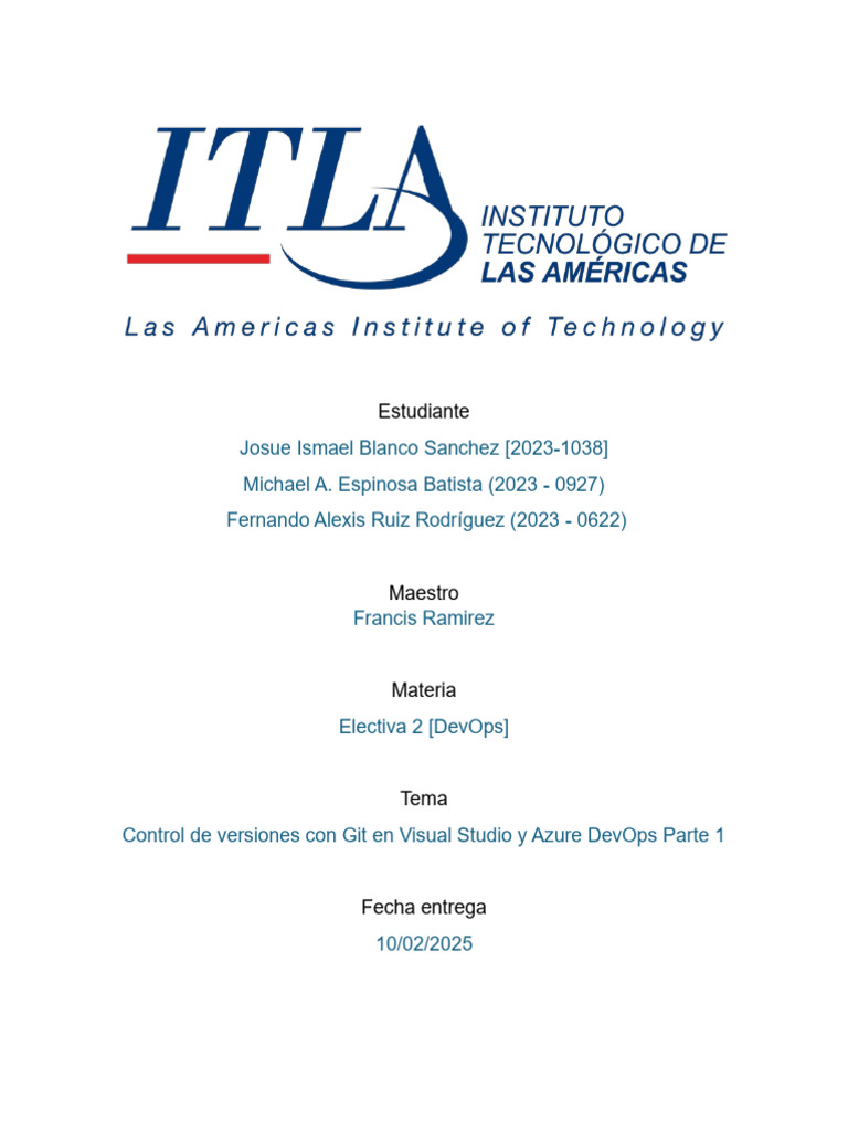 Control de versiones Git en Visual Studio | PDF