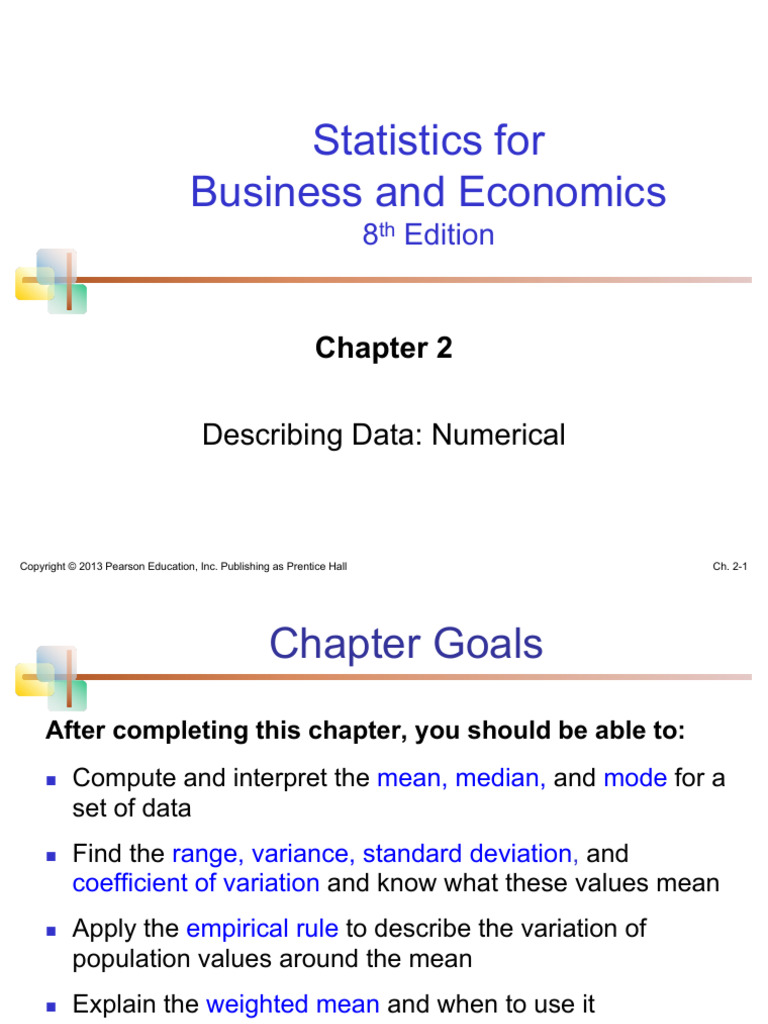 Chapter 2 Slides | PDF | Mean | Skewness