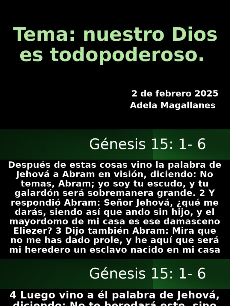 Tema Nuestro Dios Es Todo Poderoso | PDF | Abrahán | Joshua