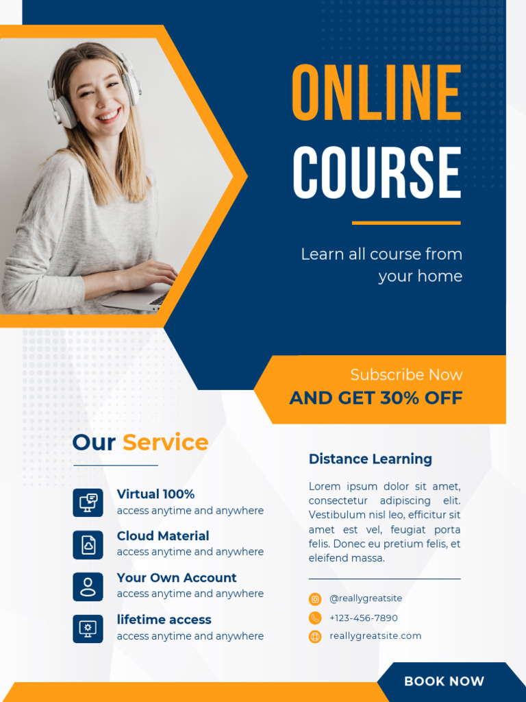 Orange Modern Course Flyer PDF | PDF