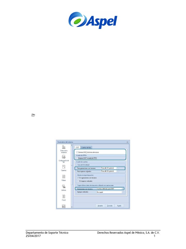 Declaracion Informativa en Aspel COI 8 0 | PDF | Impuestos | Contabilidad