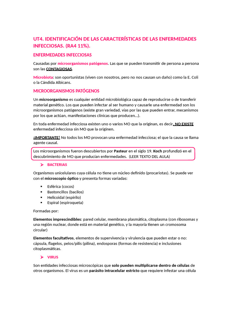 Ut4 Fisiopatología General Infecciones | PDF | Inflamación | Infección