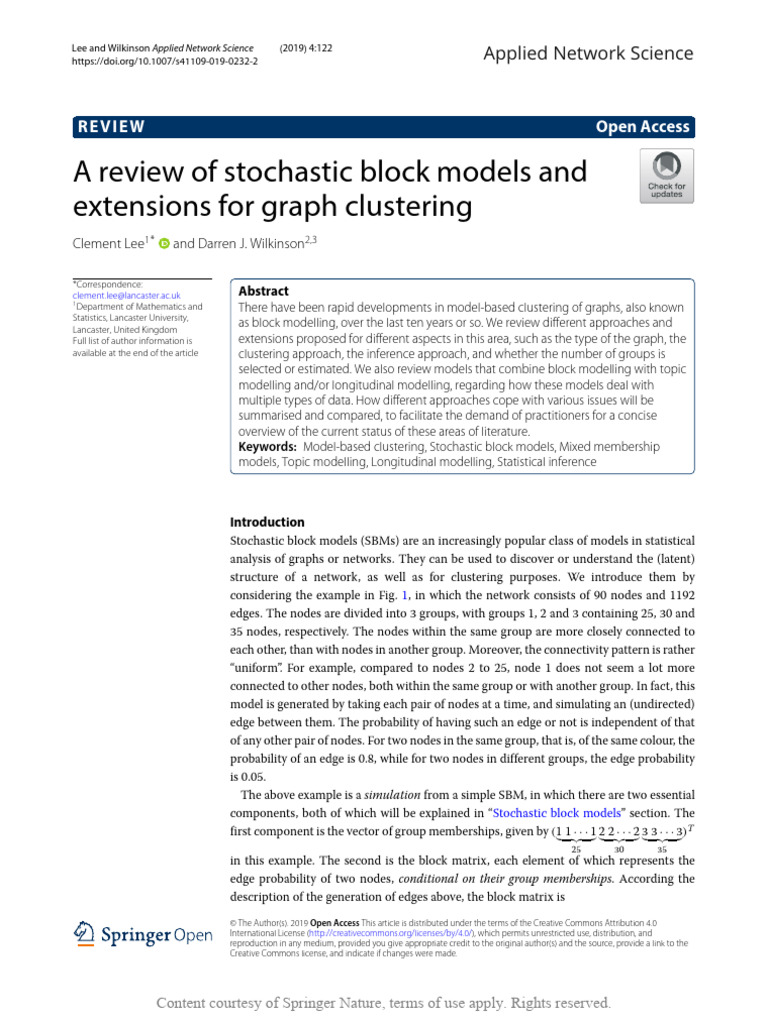 A_review_of_stochastic_block_models_and_extensions | PDF | Statistical ...