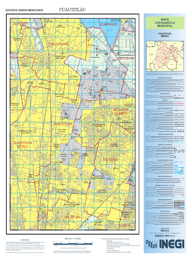 Mapa Cuautitlán Inegi Esc 1 30000 | PDF