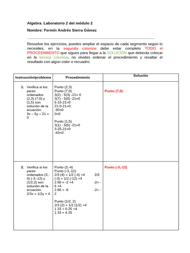 Módulo 2. Actividad 2. Laboratorio 2. Resolución de Problemas para Meta 3 | PDF | Ecuaciones ...