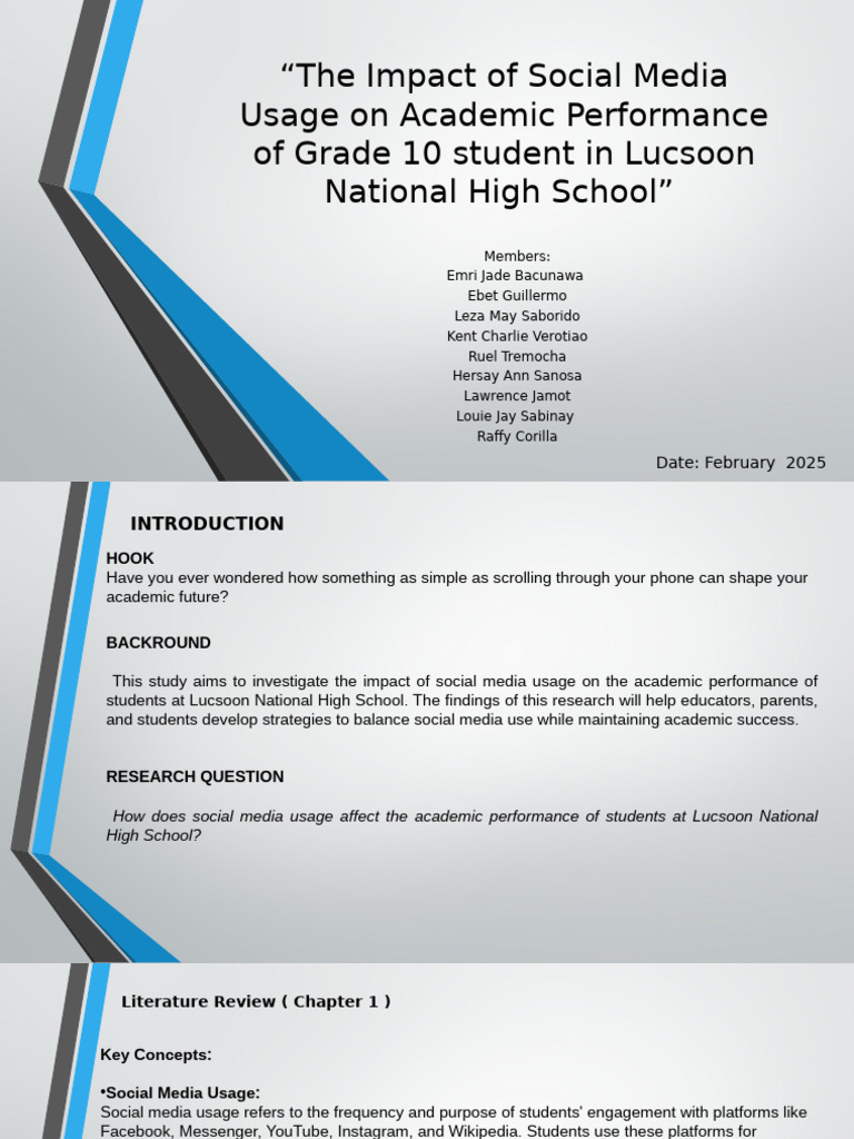 Social Media's Impact on Grade 10 Performance | PDF | Social Media ...