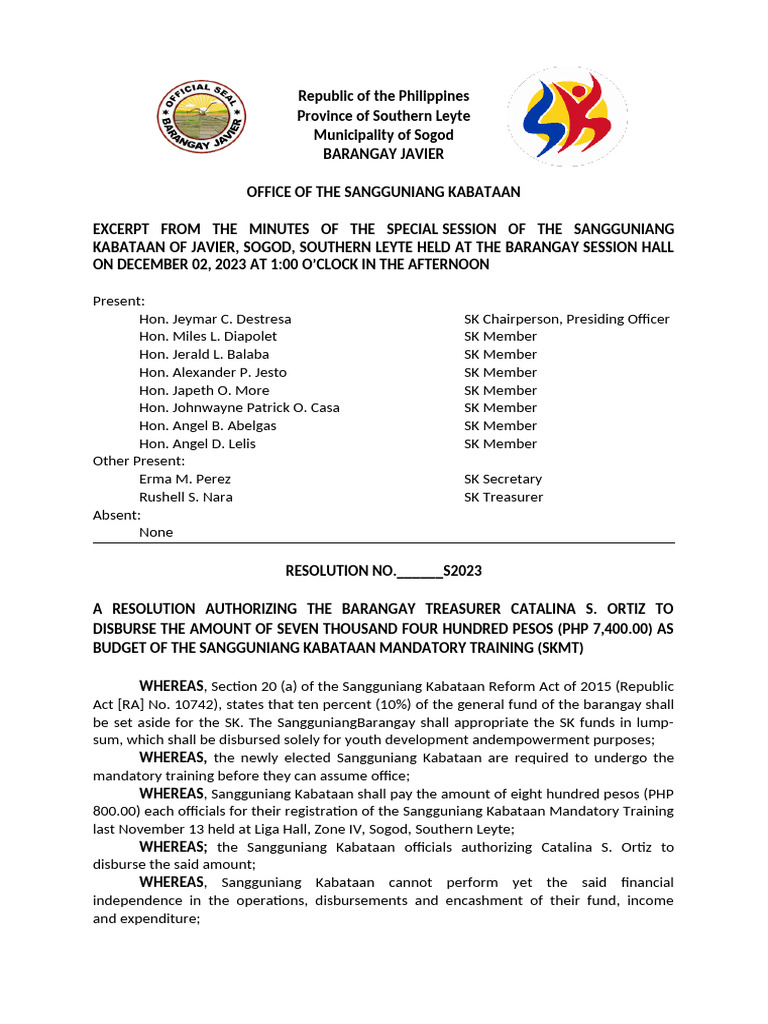 Resolution No. Authorizing | PDF | Government