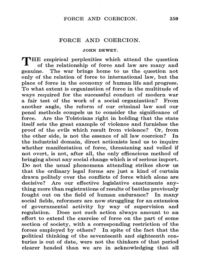 Force and Coercion | PDF | Liberty | Efficiency