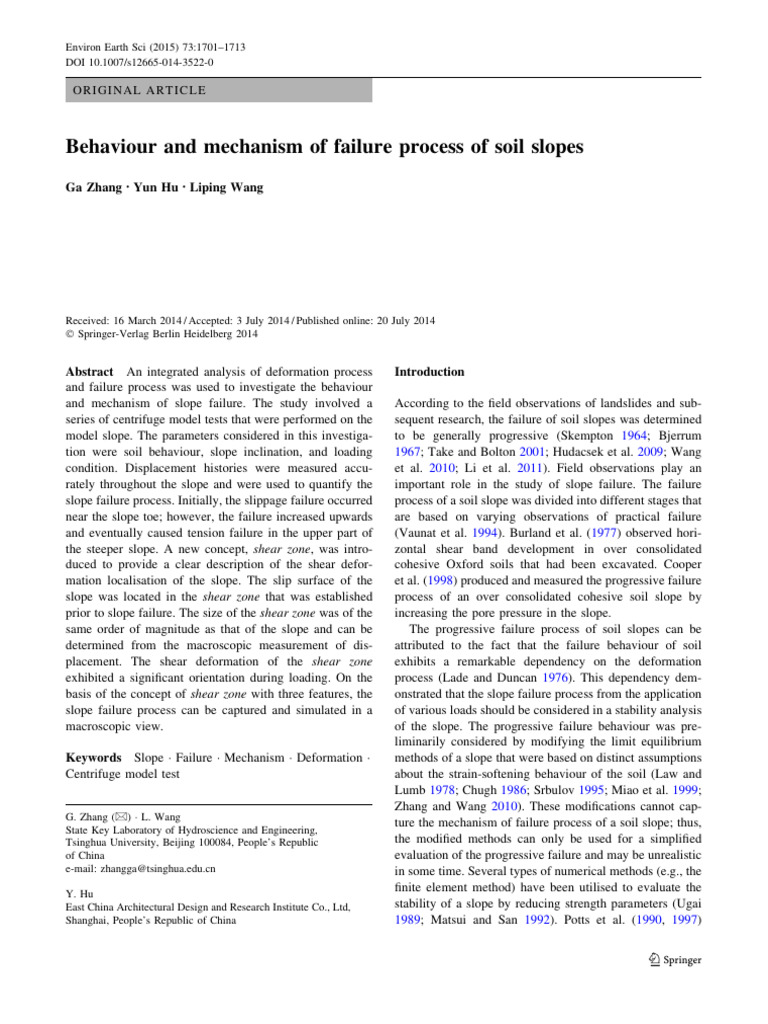 Soil Slope Failure Mechanisms Analysis | PDF | Fracture | Applied And ...