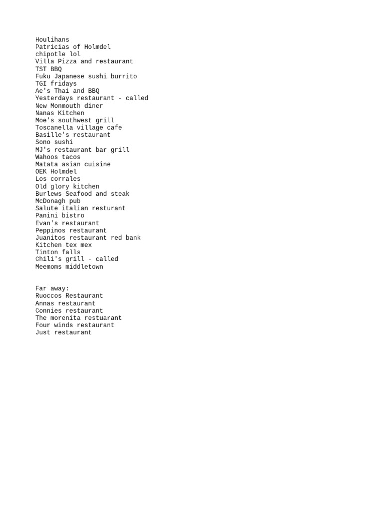 Possible Locations | PDF