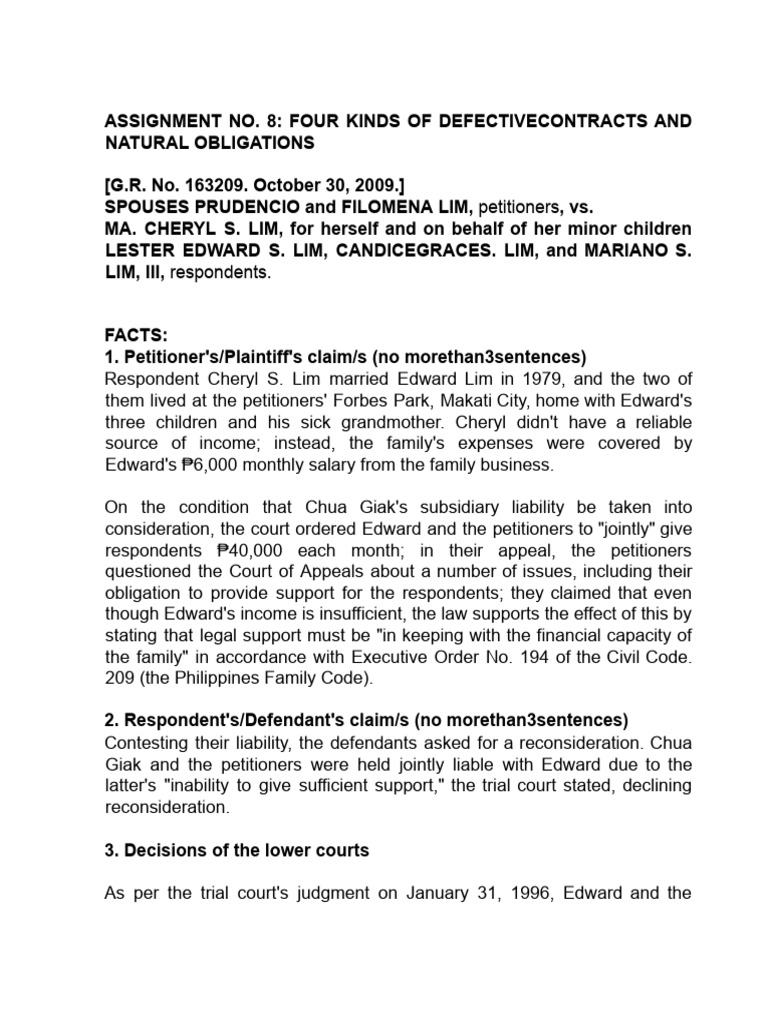 Lim vs. Lim 10 Phil. 635 PDF | PDF | Legal Liability | Common Law