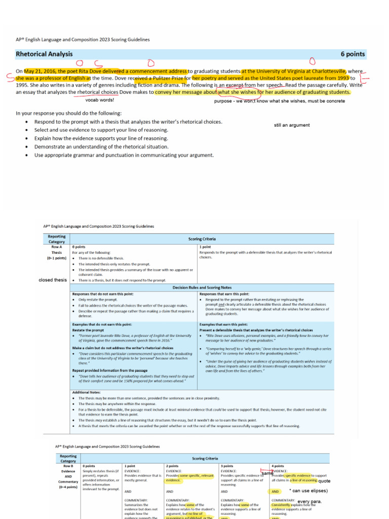 Rhetorical Analysis Rubric | PDF