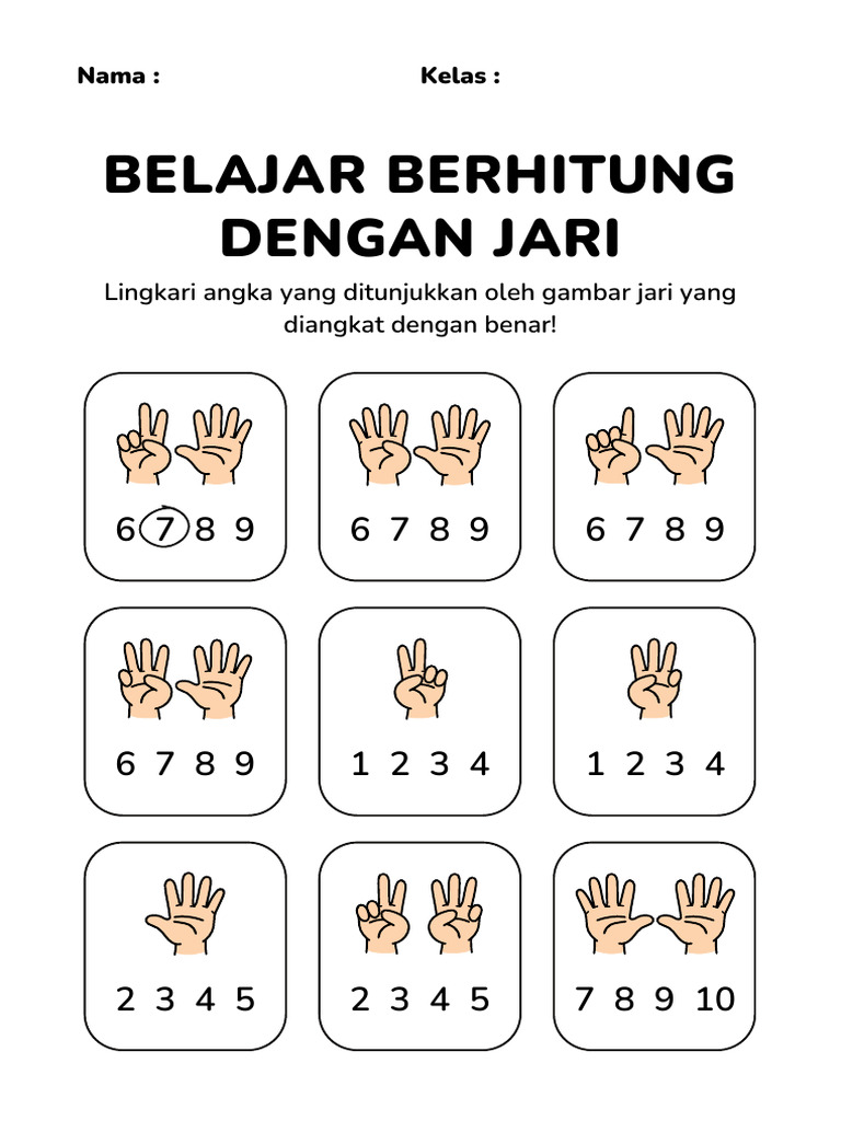 Belajar Angka dengan Jari Anak | PDF