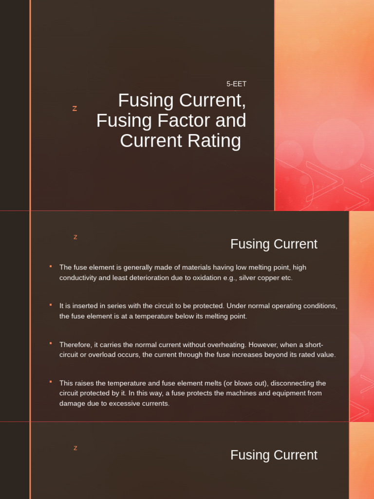 Fusing Current, Fusing Factor and Current Rating | PDF | Fuse ...