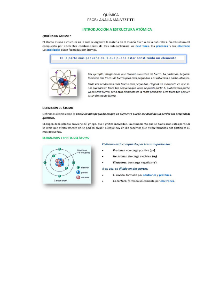 Estructura del atomo y Tabla periódica | PDF