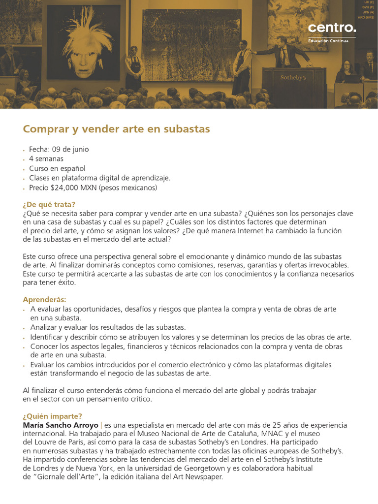 Comprar y Vender Arte en Subastas - Sothebys | PDF | Subasta | Mercado ...