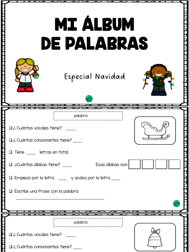 Album de Palabras Navidenas | PDF | Sílaba | Vocal