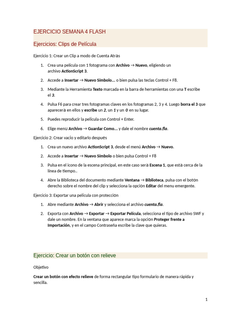 Ejercicio Semana 4 Flash CS5 | PDF | Botón (Computación) | Color