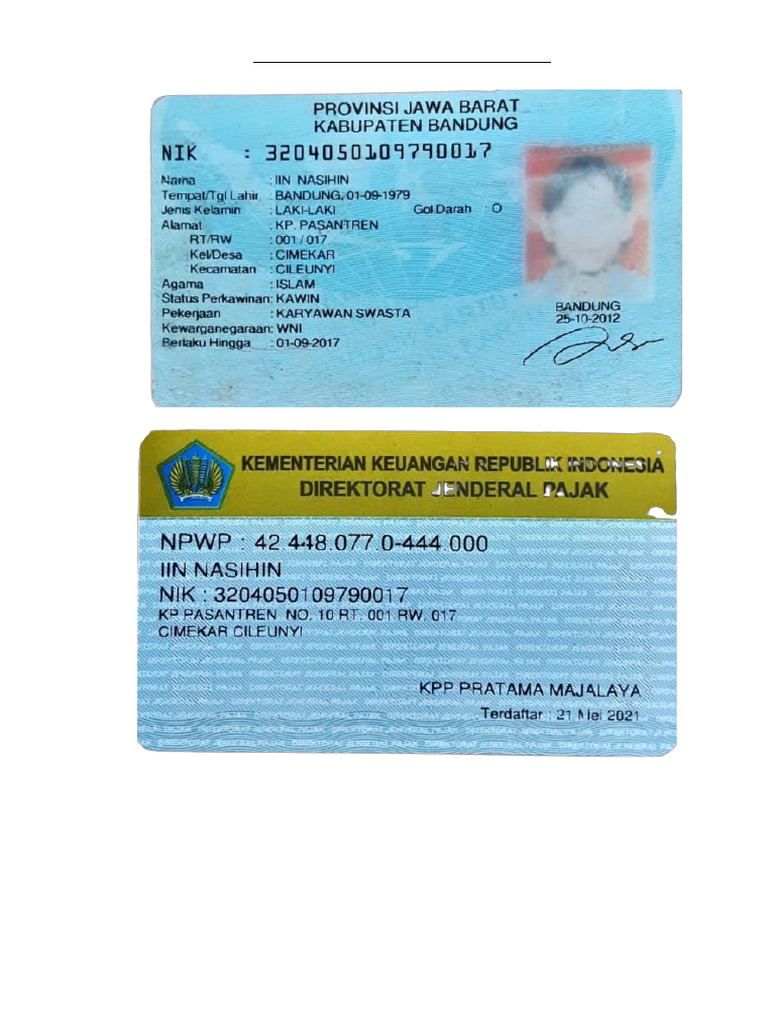 KTP & NPWP Pembina Yayasan | PDF