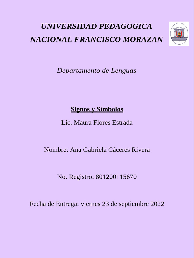 Signos y Simbolos - Ana - Caceres | PDF