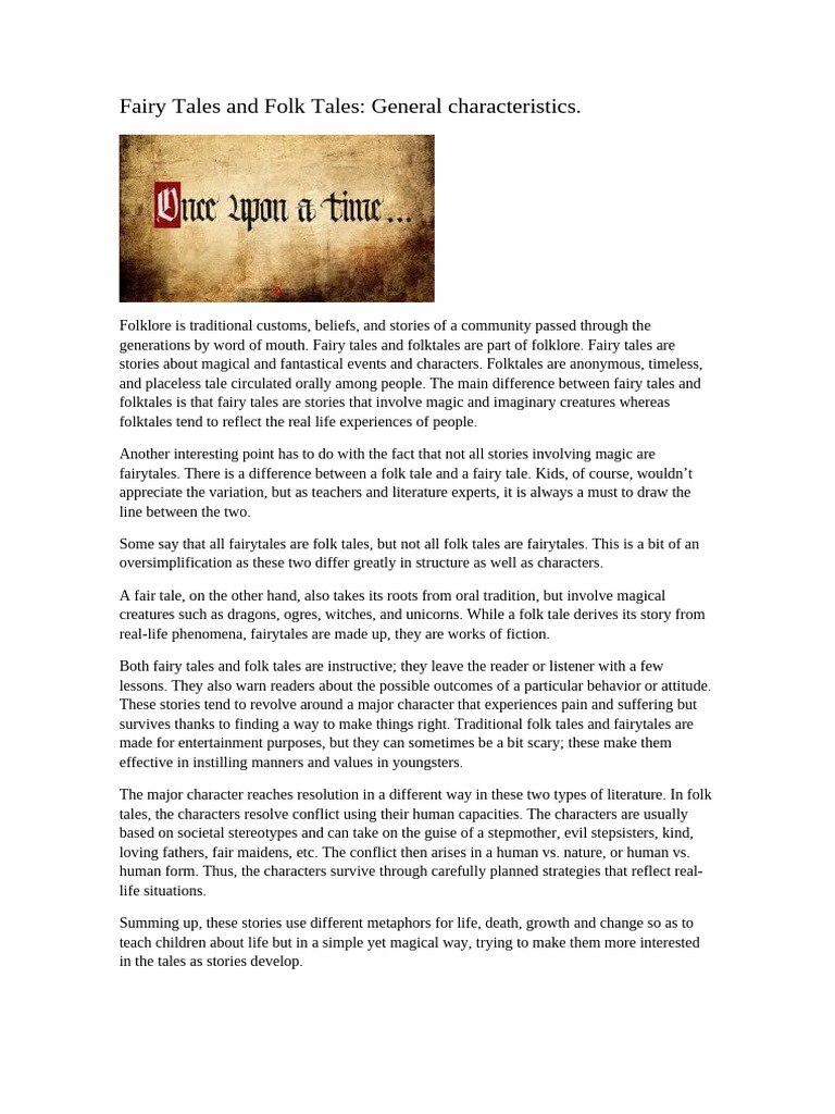 Fairy Tales and Folk Tales | PDF | Fairy Tales | Folklore