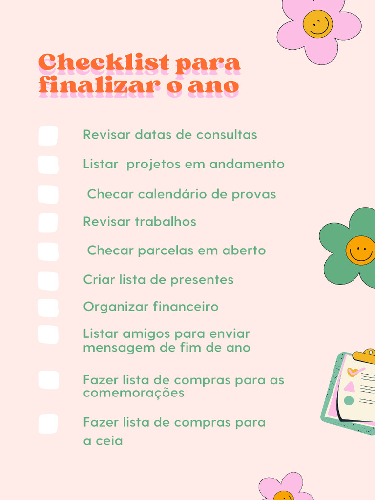 Checklist para Finalizar o Ano | PDF