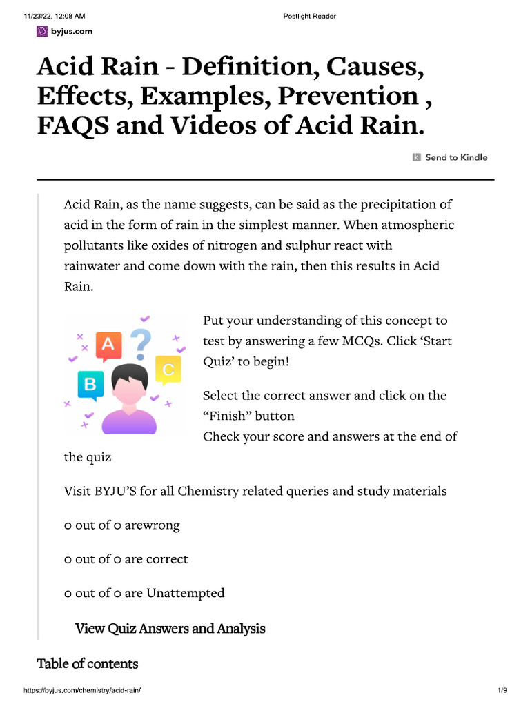 Acid Rain Byjus | PDF