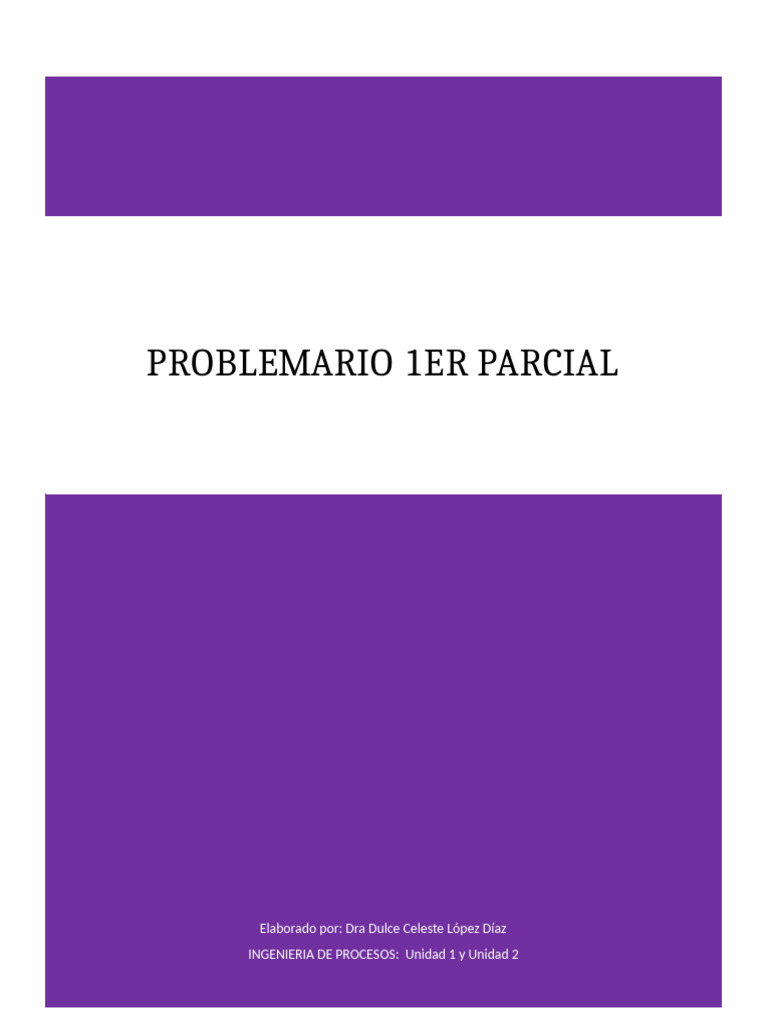 Problemario 1er Parcial IP | PDF | Fenómenos de transporte | Ecuaciones