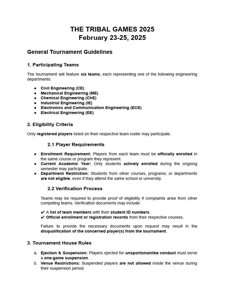 2025 Tribal Games Rules & Guidelines | PDF | Sports | Sports Rules And ...