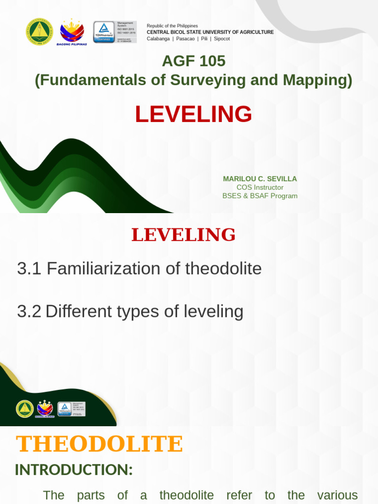 CHAPTER-3-LEVELING-3.1-THEODOLITE | PDF | Surveying | Optical Devices