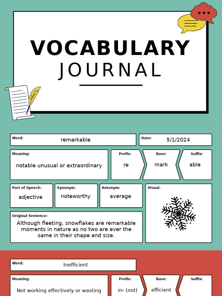 Vocabulary Journal Student Presentation in Minimalist Modern Style ...