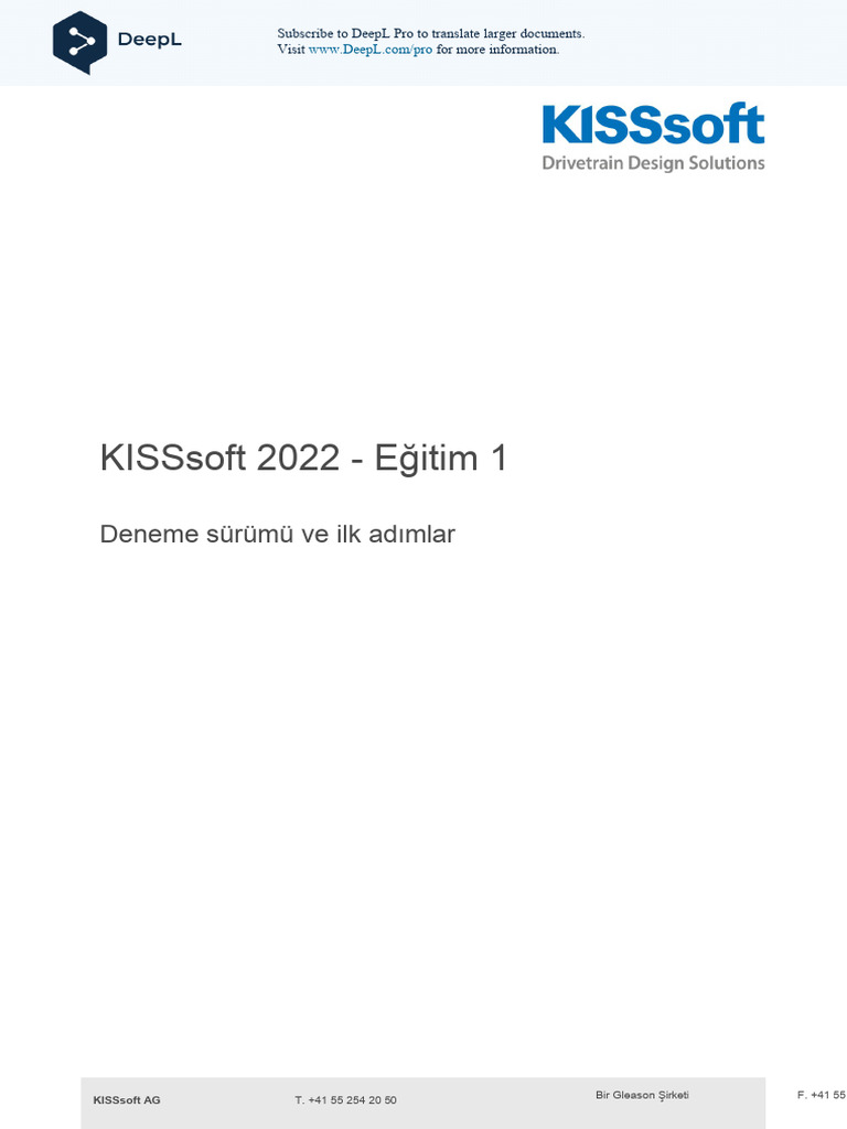 KISSsoft-Tutorial-001-Instalacion - Y - Primeros - Pasos-Es TR | PDF