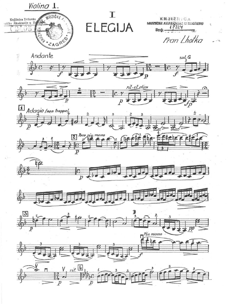 Lhotka vl1 Elegija i Scherzo - 1. vl_ | PDF