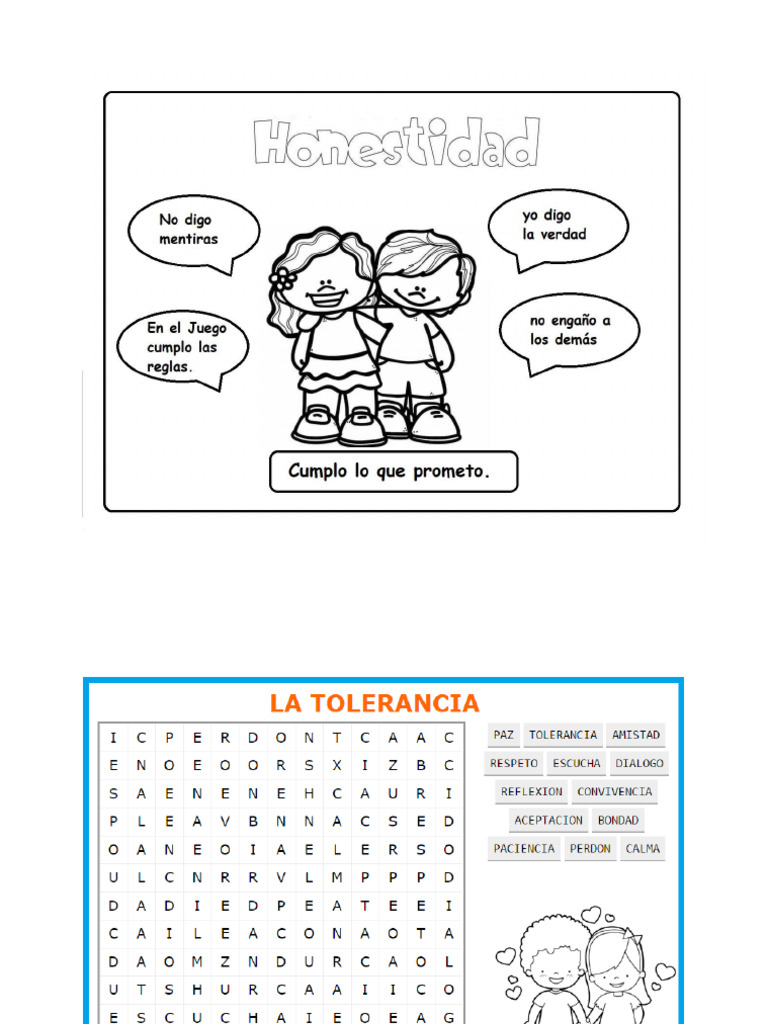 VALORES_TOLERANCIA_y_HONESTIDAD_2°C[1] | PDF