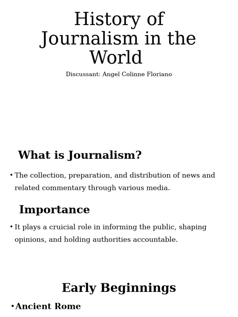 Evolution of Global Journalism | PDF